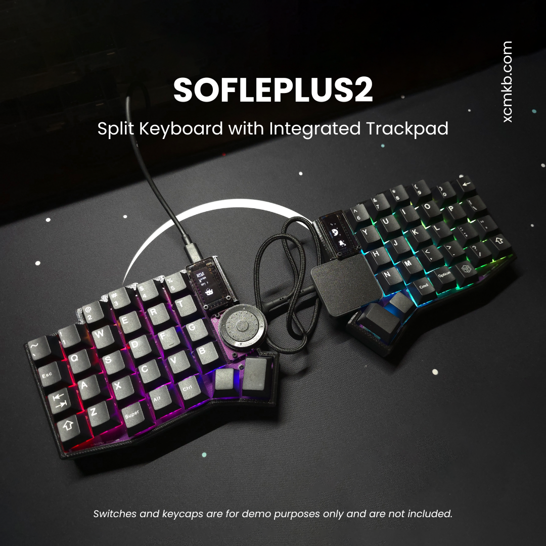 SoflePLUS2 - Split Ergonomic Keyboard Integrated w Trackpad – XCMKB