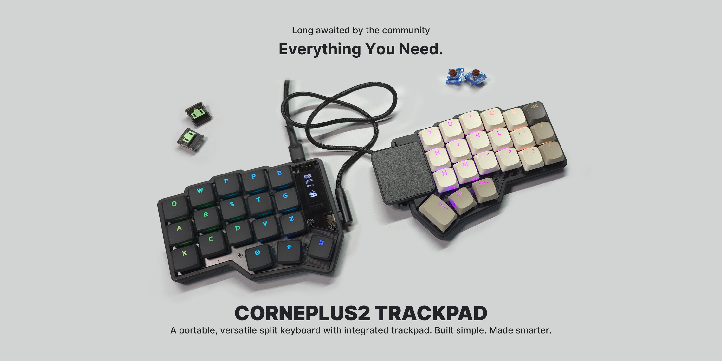 XCMKB - Split Keyboards with Trackball, Trackpad & Wireless Options