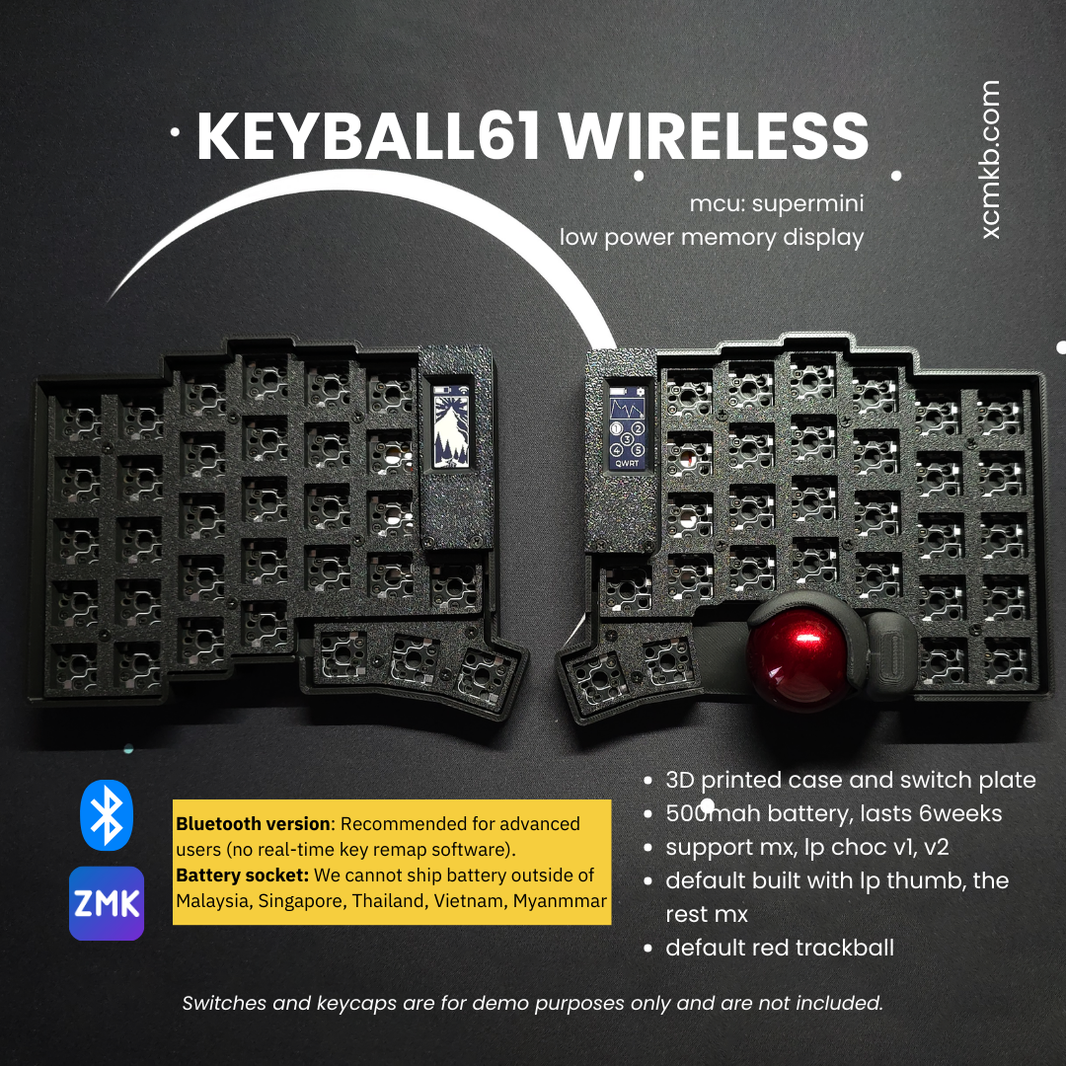 XCMKB - Split Keyboards with Trackball, Trackpad & Wireless Options