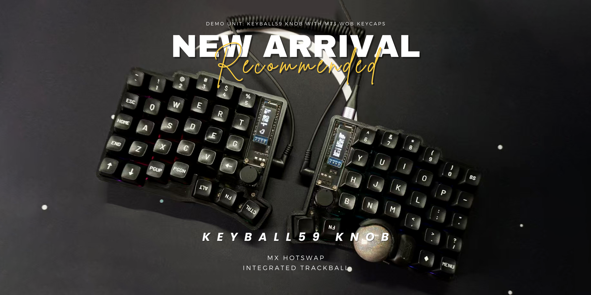 XCMKB - Split Keyboards with Trackball, Trackpad & Wireless Options